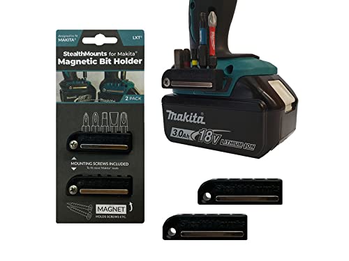 StealthMount Makita Magnetic Bit Holder - 2 Pack Drill Bit Organizer | Bit Holder for Makita | Makita Bit Holder for Drill | Makita Impact Bit Holder | Makita Bit Holder for Impact Driver | Made in UK