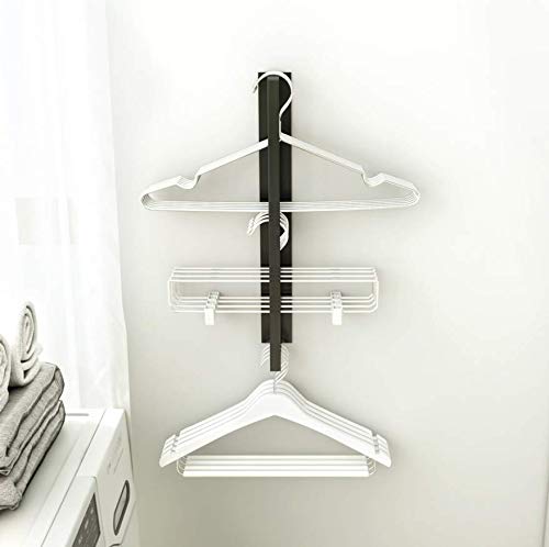 Laundry Mess Killer l Laundry Room Magnetic Clothing Hanger Organizer | Optimize Your Home Storage l Sort Laundry System l For Drawers, Dresser, Shelves, Suitcase, Wardrobe, Cabinets - Pack of 4 BLACK