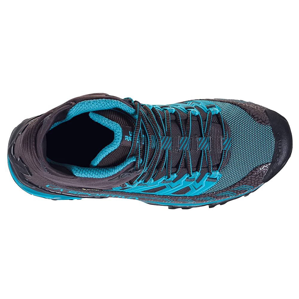 La Sportiva Womens Ultra Raptor II Mid GTX Hiking Boot, Carbon/Topaz, 8