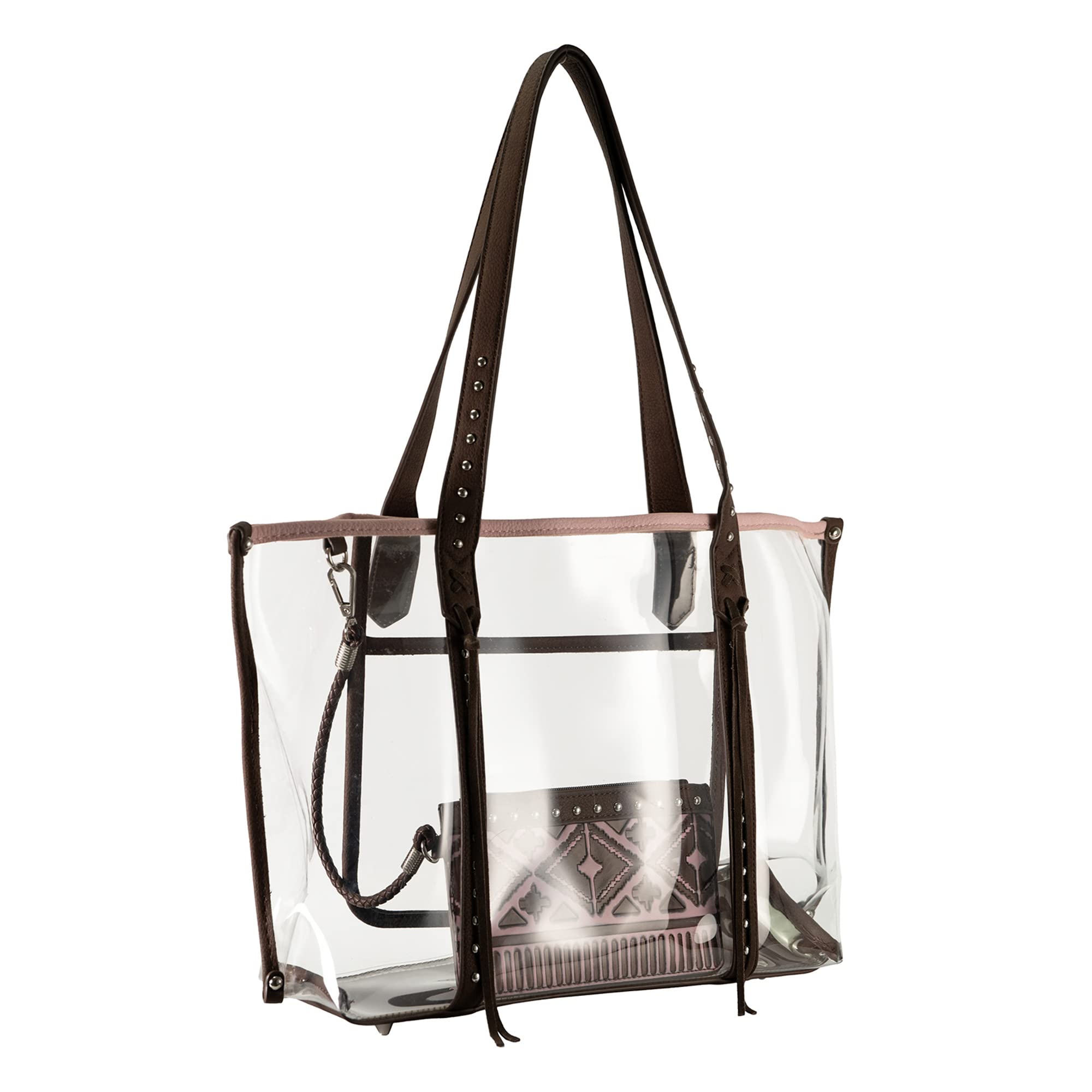 Montana West Western Clear Bag Stadium Approved for Women Aztec Collection Shoulder Bag Transparent Tote Bag MW1122-8317CF