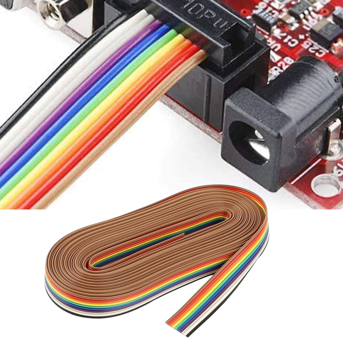 VILLCASE 6 Rolls 10 Y Cable Ribbon Cable Connectors 10 Pin Ribbon Cable TRS Cables Rainbow Ribbon Cable Ribbon Jumper IDC Ribbon Cable Flexible Ribbon Cable Computer Rehearsal Line