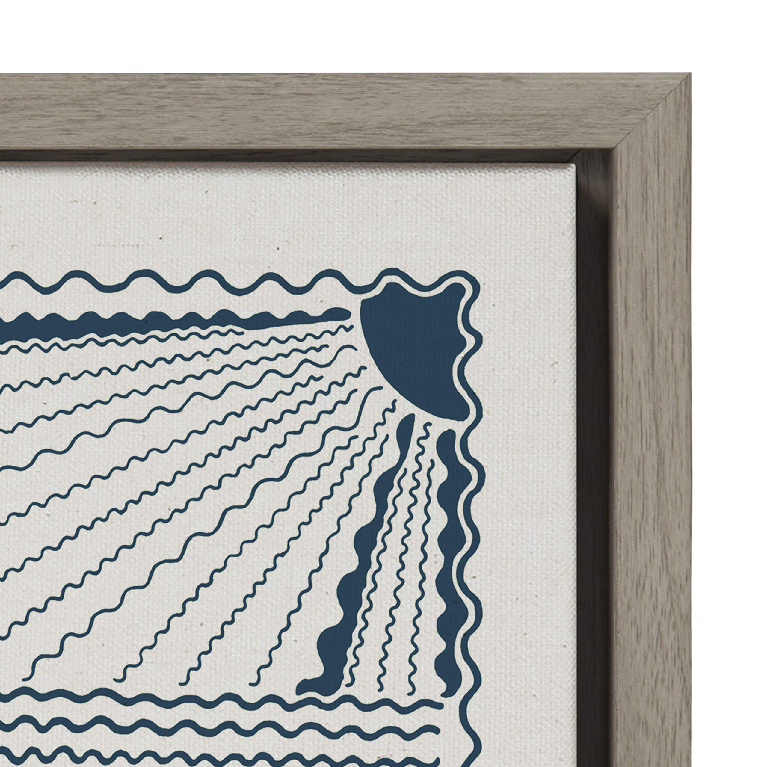 Kate and Laurel Sylvie Great Lakes Framed Canvas Wall Art by Erin Anderson-Ruddon, 18x24 Gray, Transitional Midwest Art