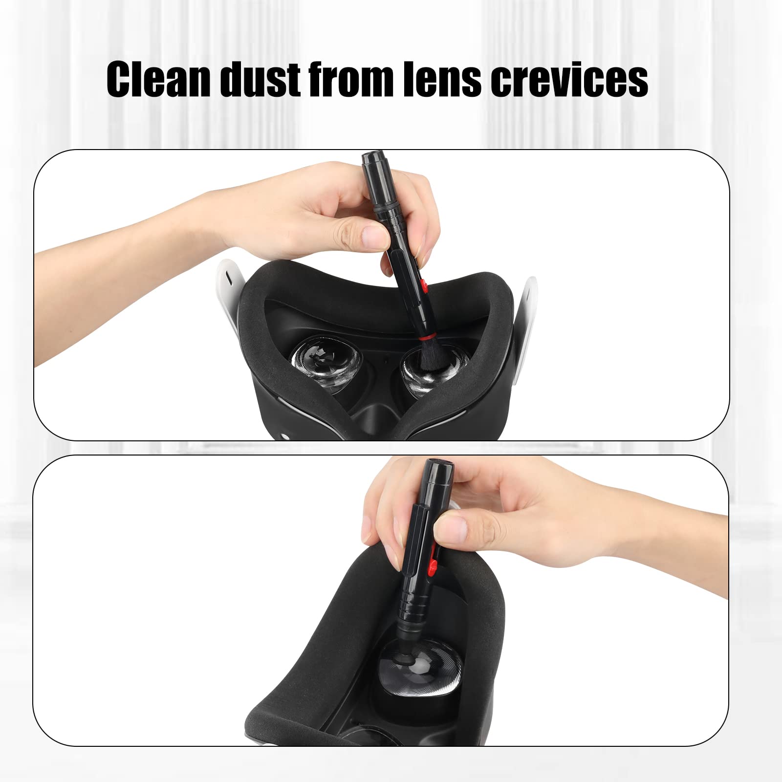 Silicone Protective Cover Set for Oculus Quest 2, VR Face Cover, Controller Grip, Lens Protector, Cleaning Pen, Disposable Eye Mask,Shakes Stick Caps