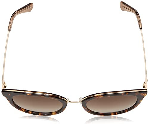 Kate Spade New York Women's Jazzlyn Round Sunglasses, Havana Gold, 51 mm