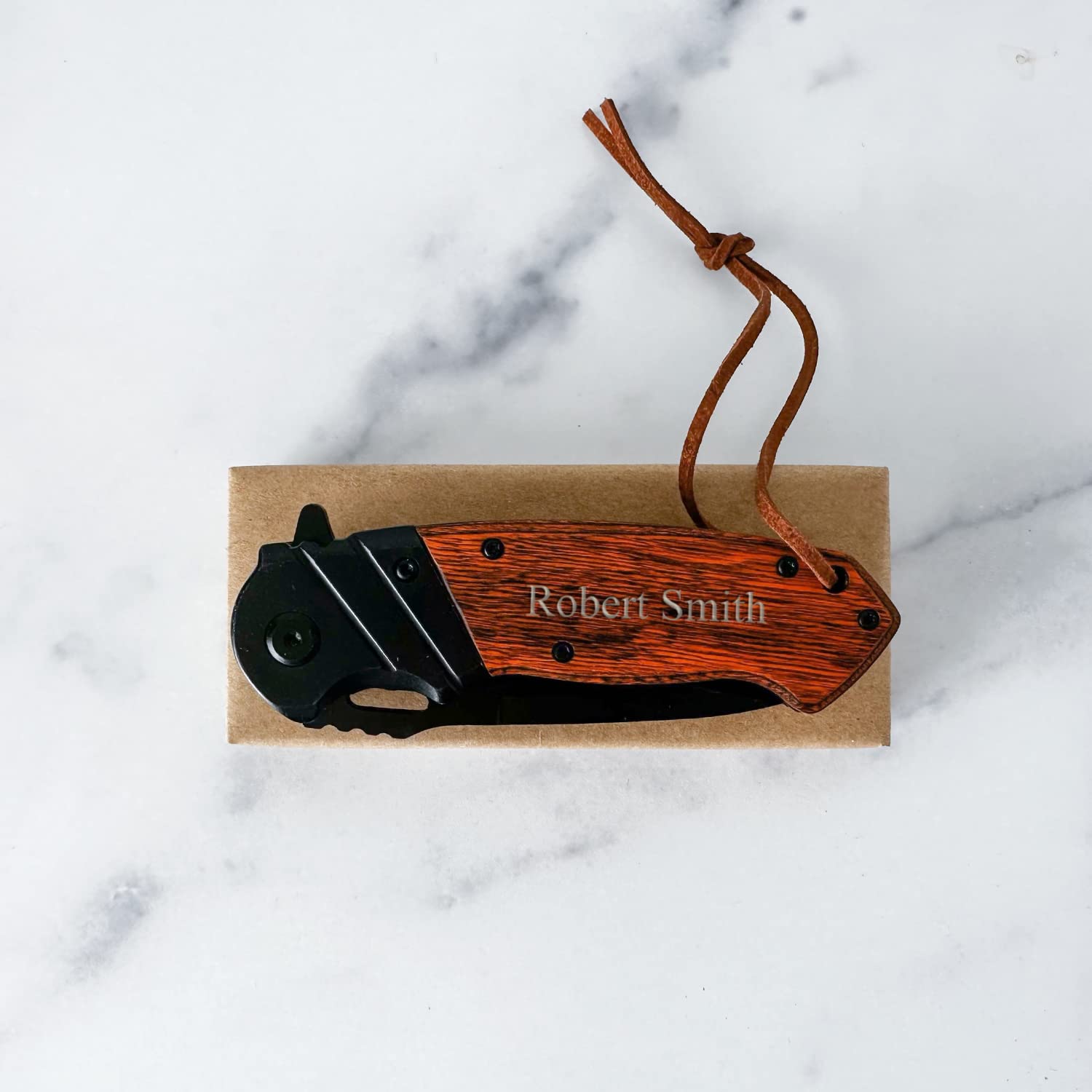 JDS Personalized Folding Pocket Knife with Clip (Initials Design) - Engraved Christmas Gift and Birthday Gift for Boyfriend, Dad, Husband, Grandpa - Stocking Stuffers for Men - Groomsmen Gift