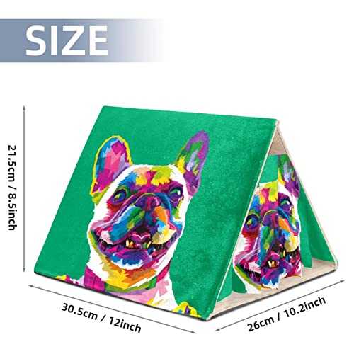 Y-DSIWX Guinea Pig Hideout House Bed, Colorful French Bulldog Dog Rabbit Cave, Squirrel Chinchilla Hamster Hedgehog Nest Cage