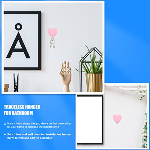 Zerodeko Ceiling Hooks 12Pcs Heart Shaped Wall Hooks Metal Decorative Cute Hook Adhesive Wall Hook Key Hat Towel Hooks Coat Wall Hangers for Home Kids Room Decoration 1 Ceiling Hook