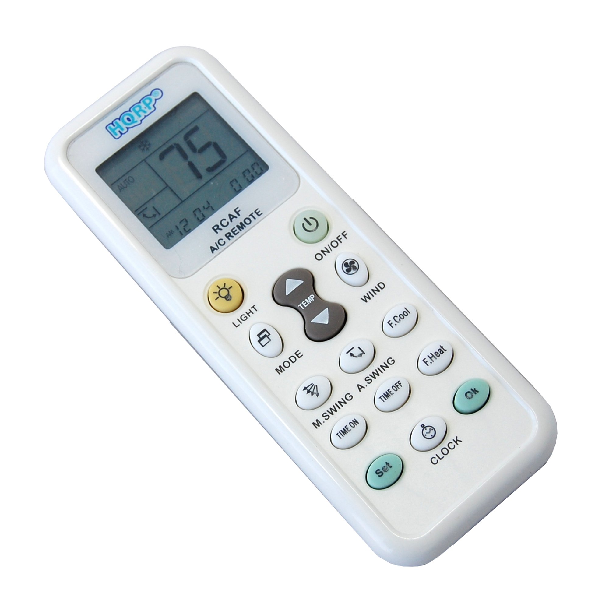 HQRP Universal A/C Remote Control compatible with LG Panasonic Sharp Samsung Fujitsu Gree Guangda Guqiao Haier Helton Hemilton Hicon Hisense Hitachi Air Conditioner/Fahrenheit displaying