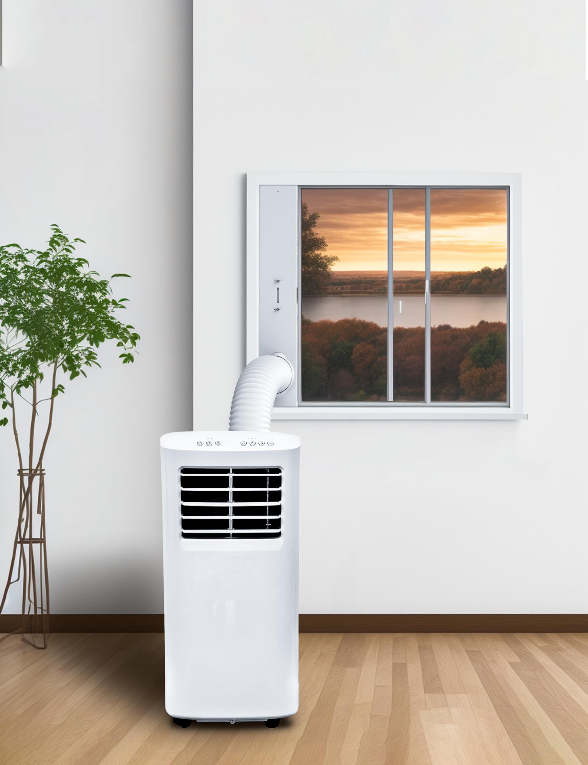 Portable Air Conditioner Window Vent Kit, Universal PVC Portable AC Window Seal with 4 Panel(16.9β to 63β) Suit for For 5.9'' Diameter Portable AC Exhaust Hose, for Horizontal&Vertical