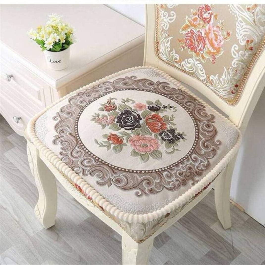 JONARO Embroidered Floral Dining Chair Cushion for Kitchen Decor Anti-Skid Home Seat Pad European Chair Decorative Cushion Pillow Mat