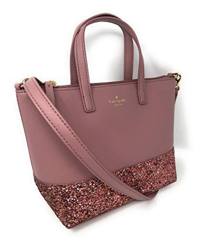 Kate Spade New York Ina Greta Court Glitter Crossbody Bag Top Handle Handbag, Dusty Peony, Medium