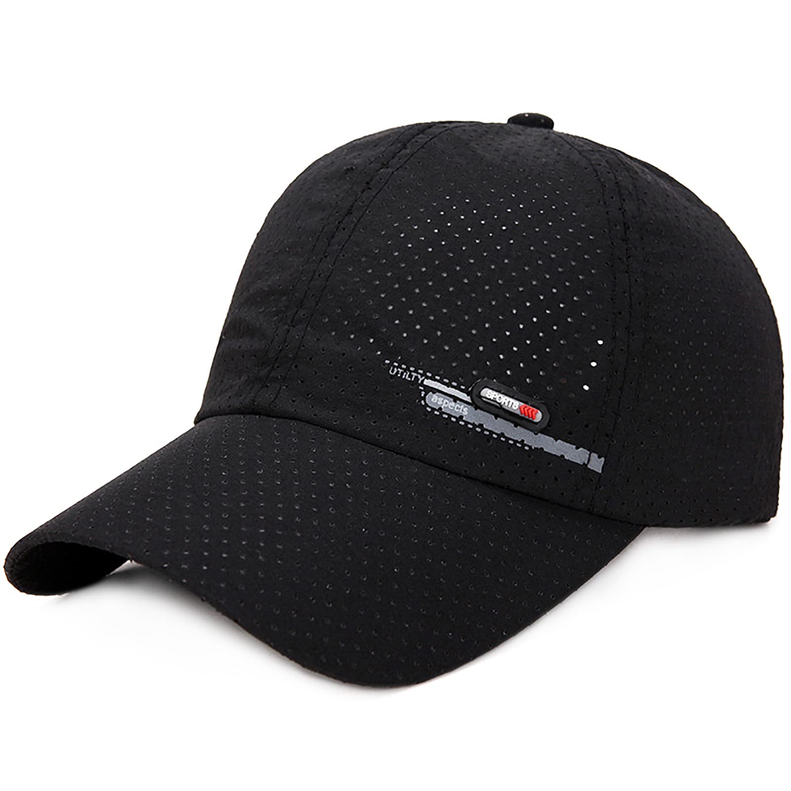 Lamdgbway Quick Dry Baseball Cap Breathable Mesh Cap Outdoor Running Sports Hat Black