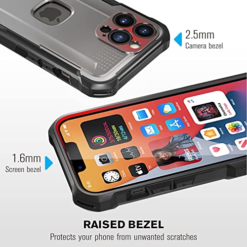 VENA vArmor Rugged Case Compatible with Apple iPhone 13 Pro Max (6.7"-inch), (MagSafe Compatible, Military Grade Drop Protection) Heavy Duty Holster Belt Clip Cover with Kickstand