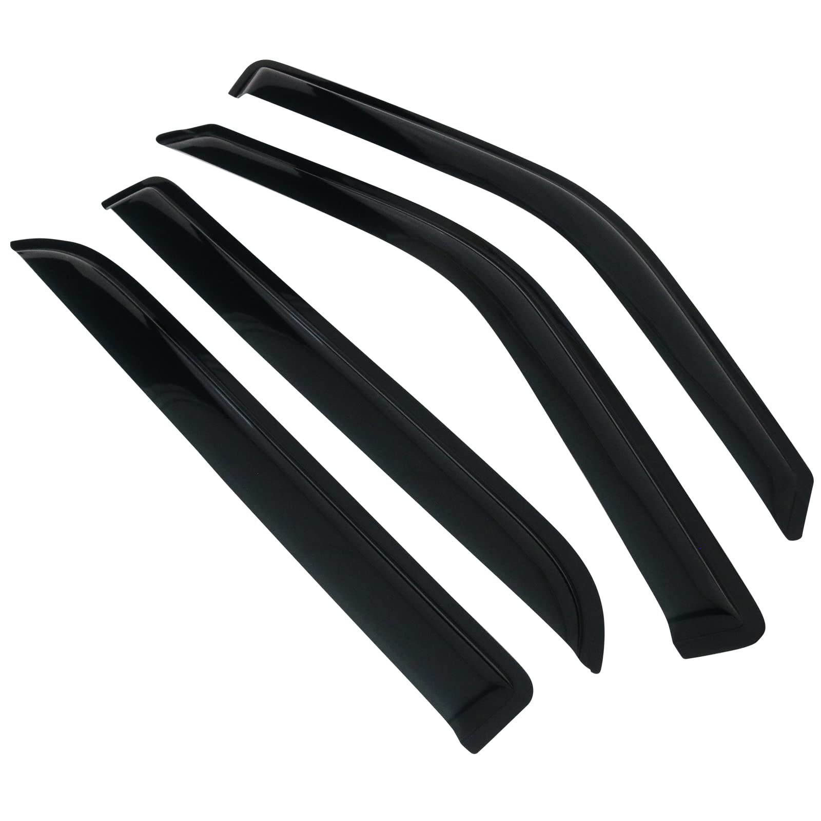 IKON MOTORSPORTS Tape On External Window Visor, Compatible with 1997-2017 Ford Expedition 1998-2017 Lincoln Navigator, Acrylic Smoke Tinted 4PCS Sun Rain Shade Guard Wind Vent Air Deflector