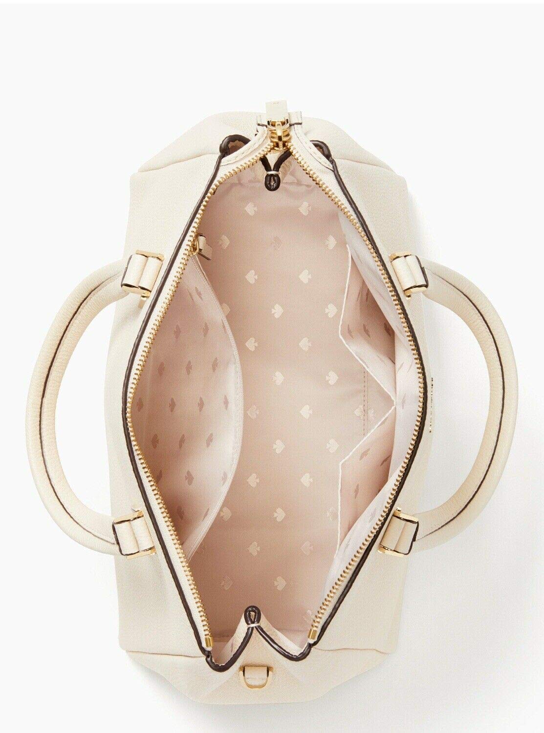 Kate Spade New York Naomi Small Leather Satchel Crossbody Shoulder Bag, Soft Limestone