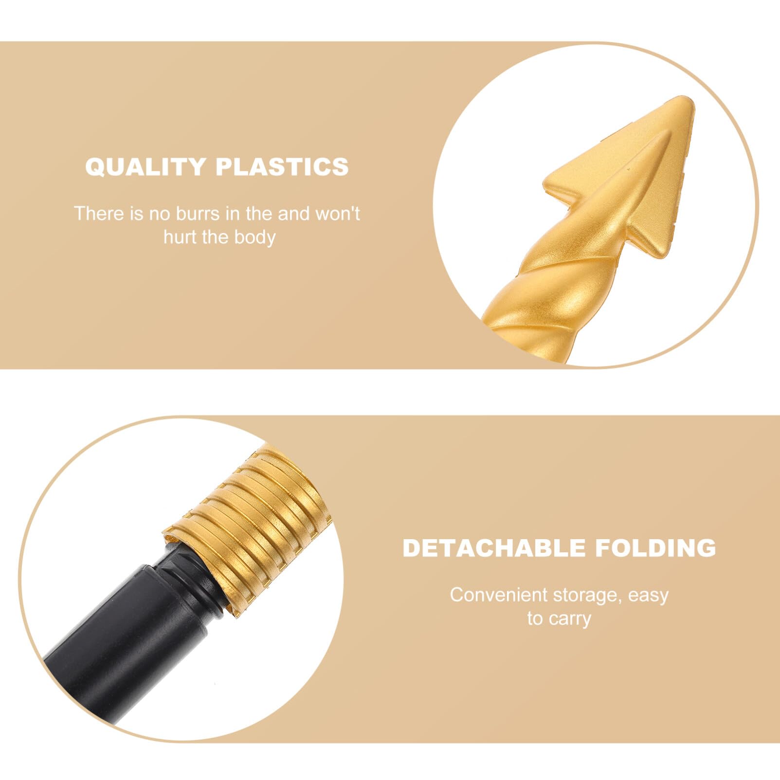 MAGICLULU 1Pcs King Trident Costume Halloween Gold Trident Prop for Masquerade Party Favors