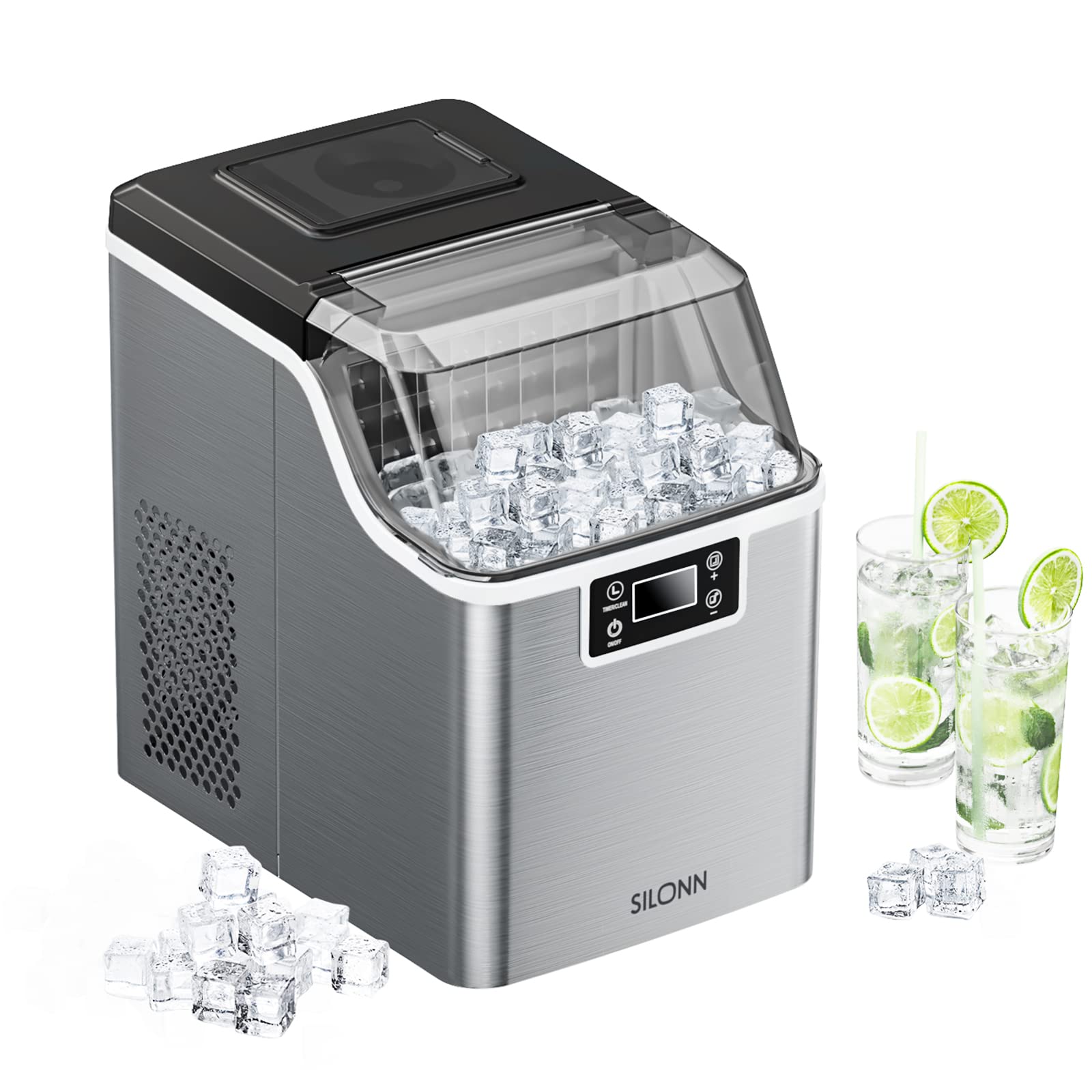 Silonn Countertop Ice Maker + Vikan Remco Color-Coded Plastic Hand Scoop