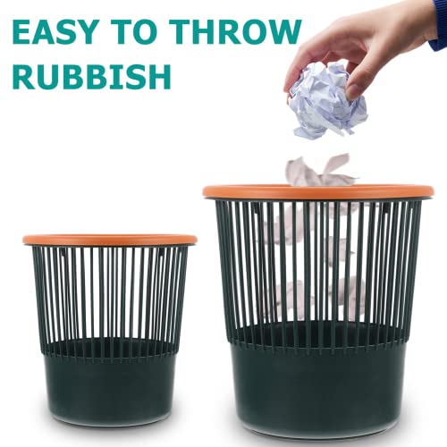 Zerodeko Trash Bin Trash Bin Trash Can Wastebasket with Pressing Ring Modern Rubbish Bin Arbage Bucket Large Capacity Waste Paper Container for Home Office Bathroom Green Trash Cans Trash Cans