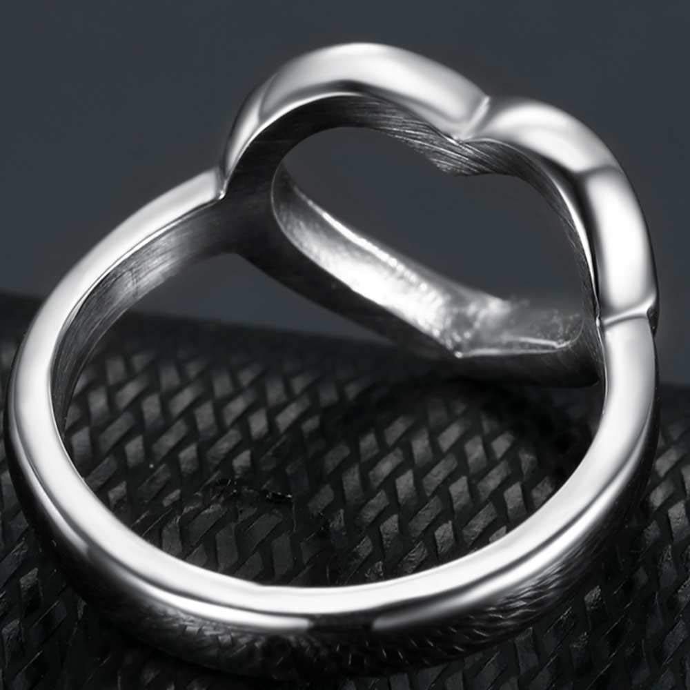 Jude Jewelers Stainless Steel Open Heart Karma Best Friend Statement Promise Anniversary Ring (Silver, 10)