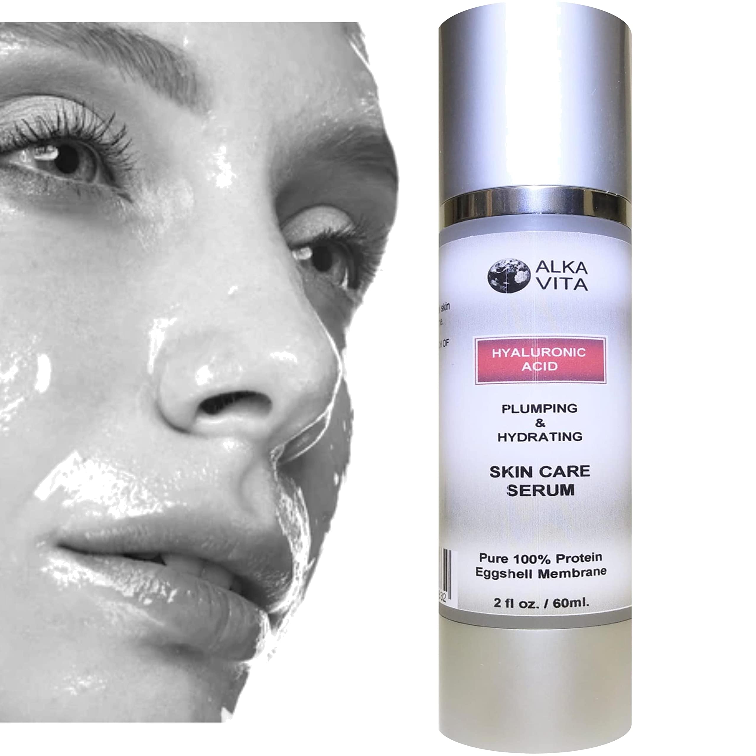 Hyaluronic Acid Protein Skin Serum Plumping Hydrating Cosmetology Professional Grade 2 Fl Oz. By ALKA VITA