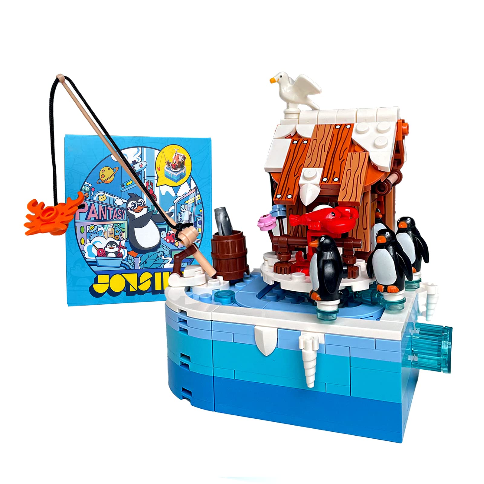 Mrkuriosity Penguin BBQ Resort Building Kits Blocks,Movable Building Blocks Toy Building Sets for Kids, Rotatable BBQ Penguin Toy Model Buliding Blocks, Kids' Brain Development Educational Toys…