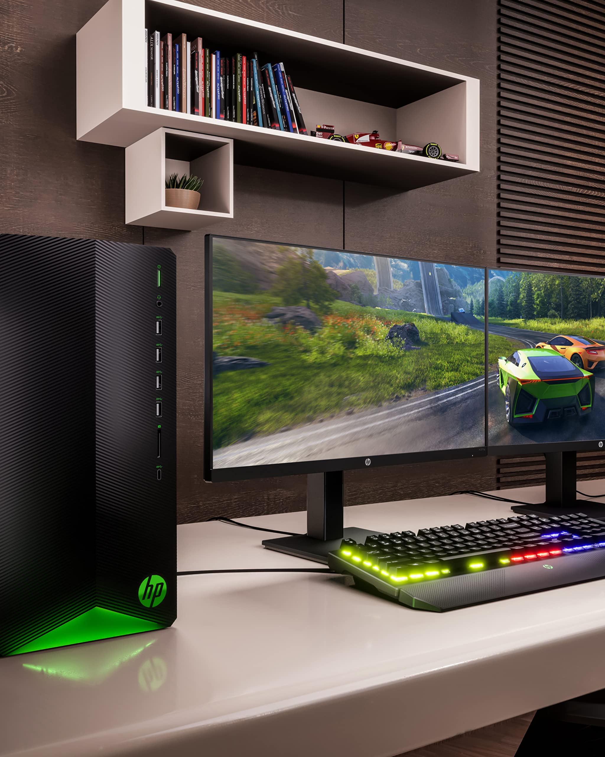 HP Newest Pavilion Gaming Desktop Computer, AMD 6-Core Ryzen 5 5600G Processor AMD Radeon RX5500 4 GB, 32GB RAM, 1TB PCIe NVMe SSD,Mouse and Keyboard, Win 11 Home.w/ELMTech