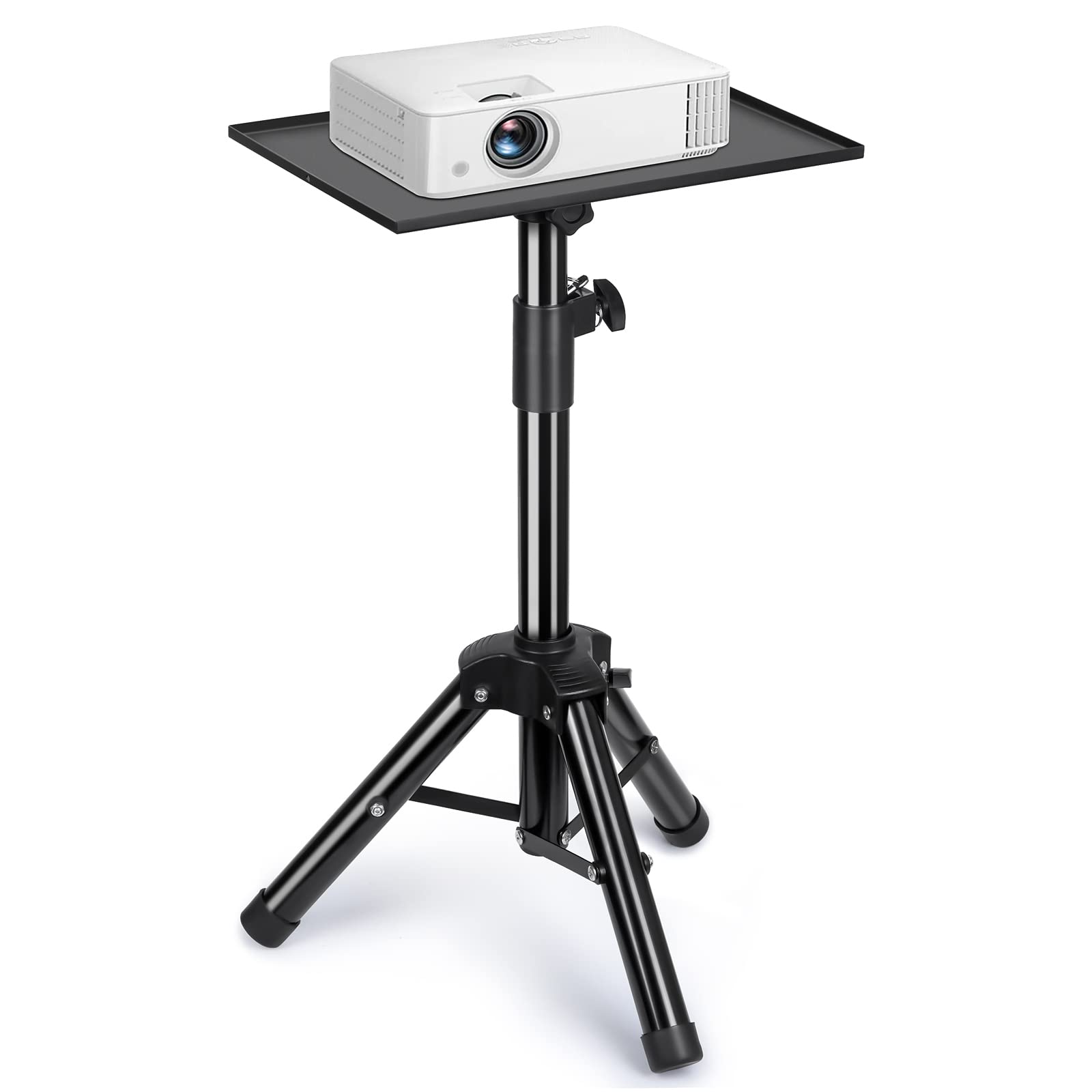 Mckysomd Projector Stand Tripod, Laptop Tripod Stand with Adjustable Height Perfect for Outdoor Movies DJ Equipment, Office Home Studio Stage Use, Black