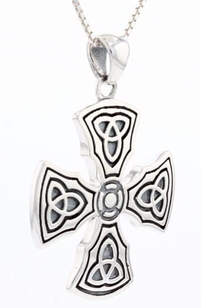 Jewelry Trends Celtic Trinity Knights Templar Cross Steling Silver Pendant Necklace 22"