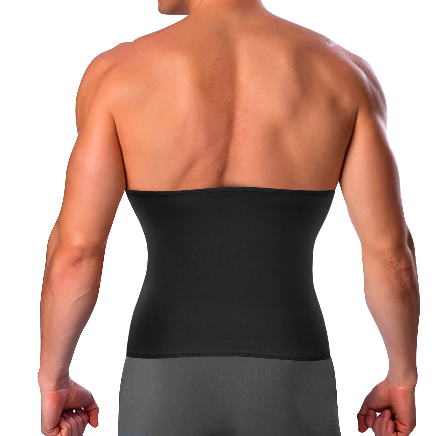 LODAY Waist Trimmer for Men Stomach Trainer Sweat Workout Shaper,Neoprene-Free Slimming Sauna Belt (Blue, Small)