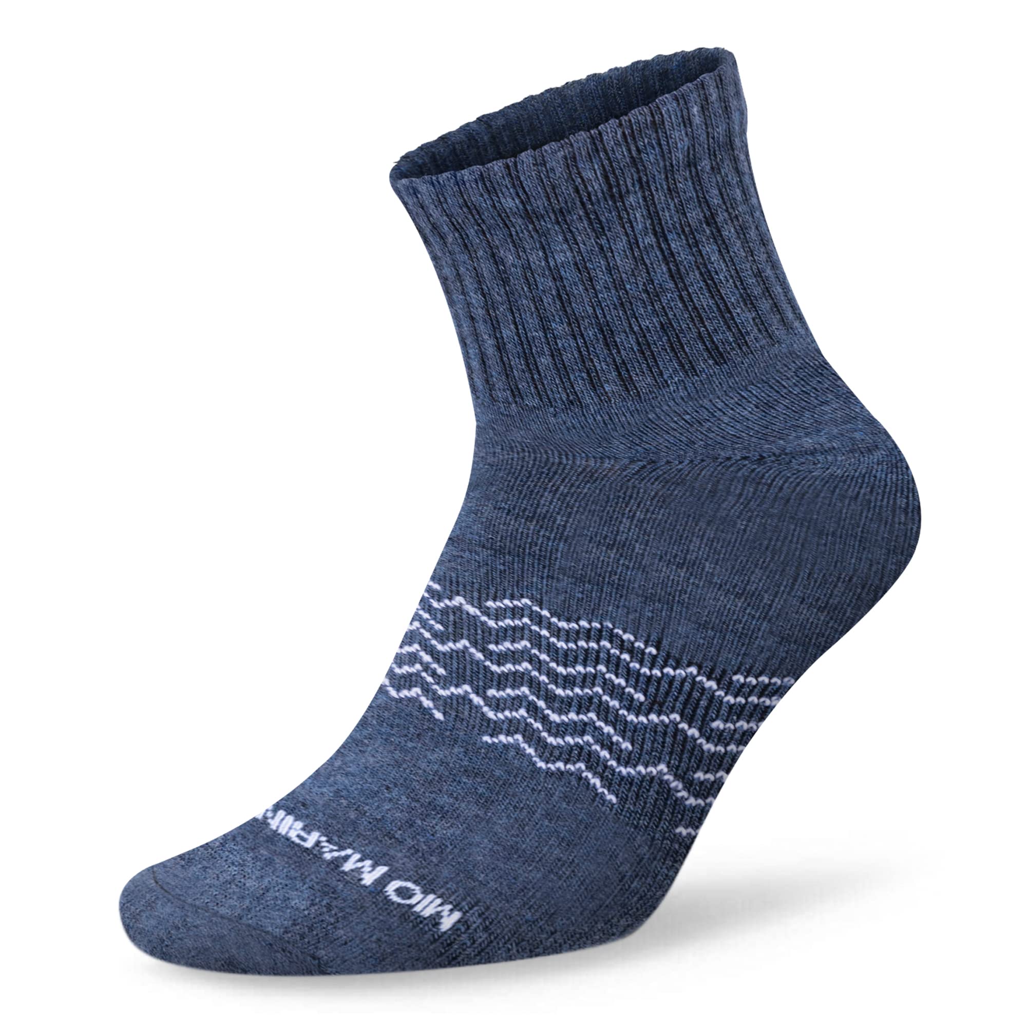 Mio Marino Mens Low Cut Ankle Socks - Premium Moisture Control - Cotton Cushioned with Arch Support - Black - 6 Pack - (13-15)