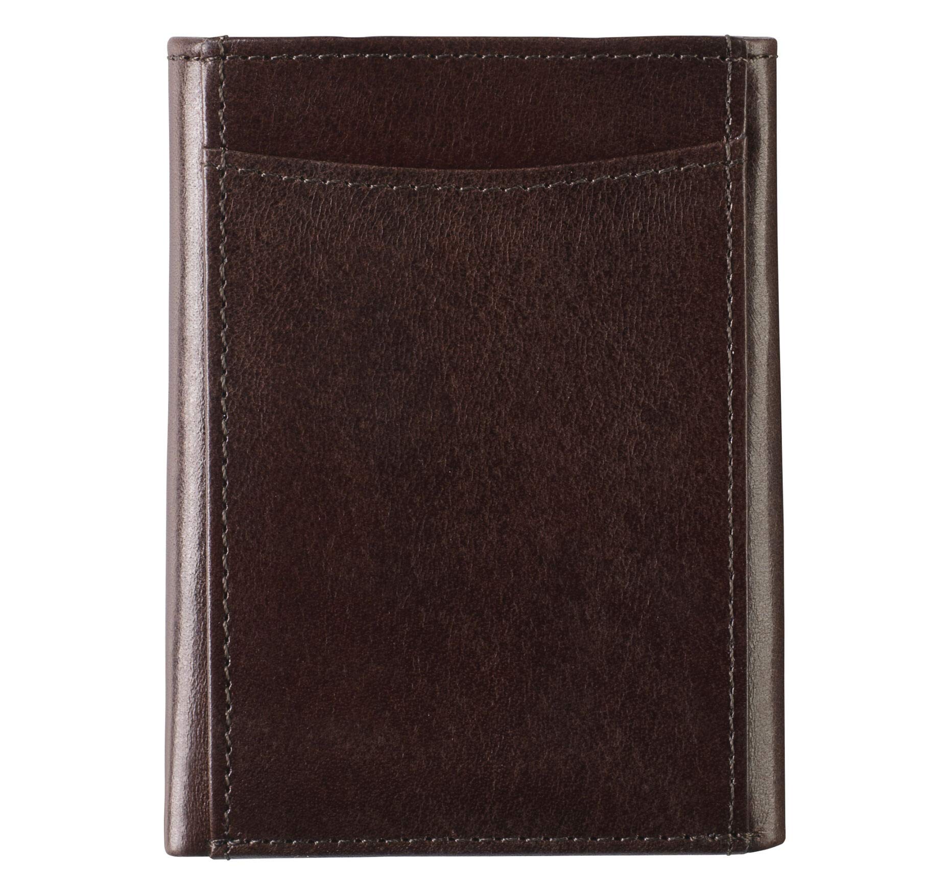 Johnston & Murphy Men's Italian Leather Trifold Wallet Mahogany