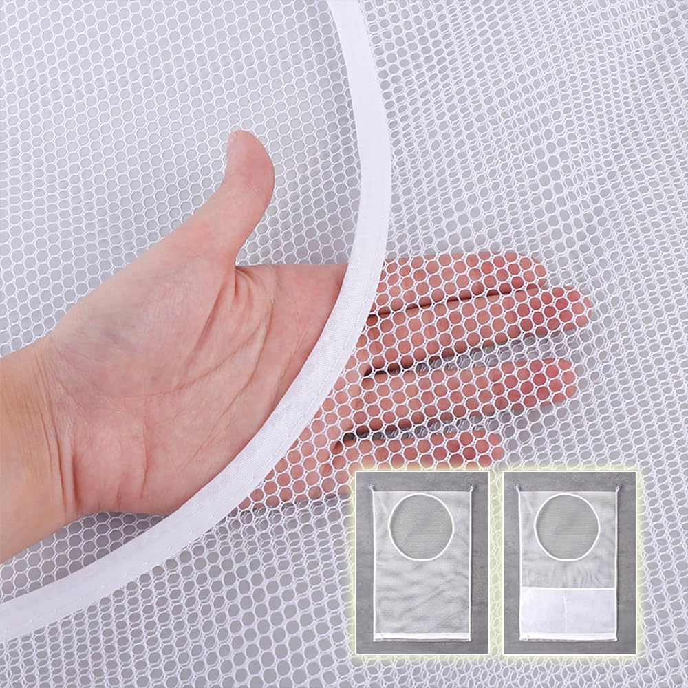 ZIIYAN 2 Pack Door Hanging Laundry Hamper Bag, Mesh Laundry Bag, Large Dirty Clothes Bag Over the Door Organizer