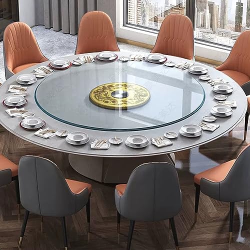 Lazy Susan Glass Turntable, 8mm Transparent Rotating Serving Tray, Heavy Duty Swivel Tray for Kitchen Dining Table (Color : Clear, Size : 90cm/35in)