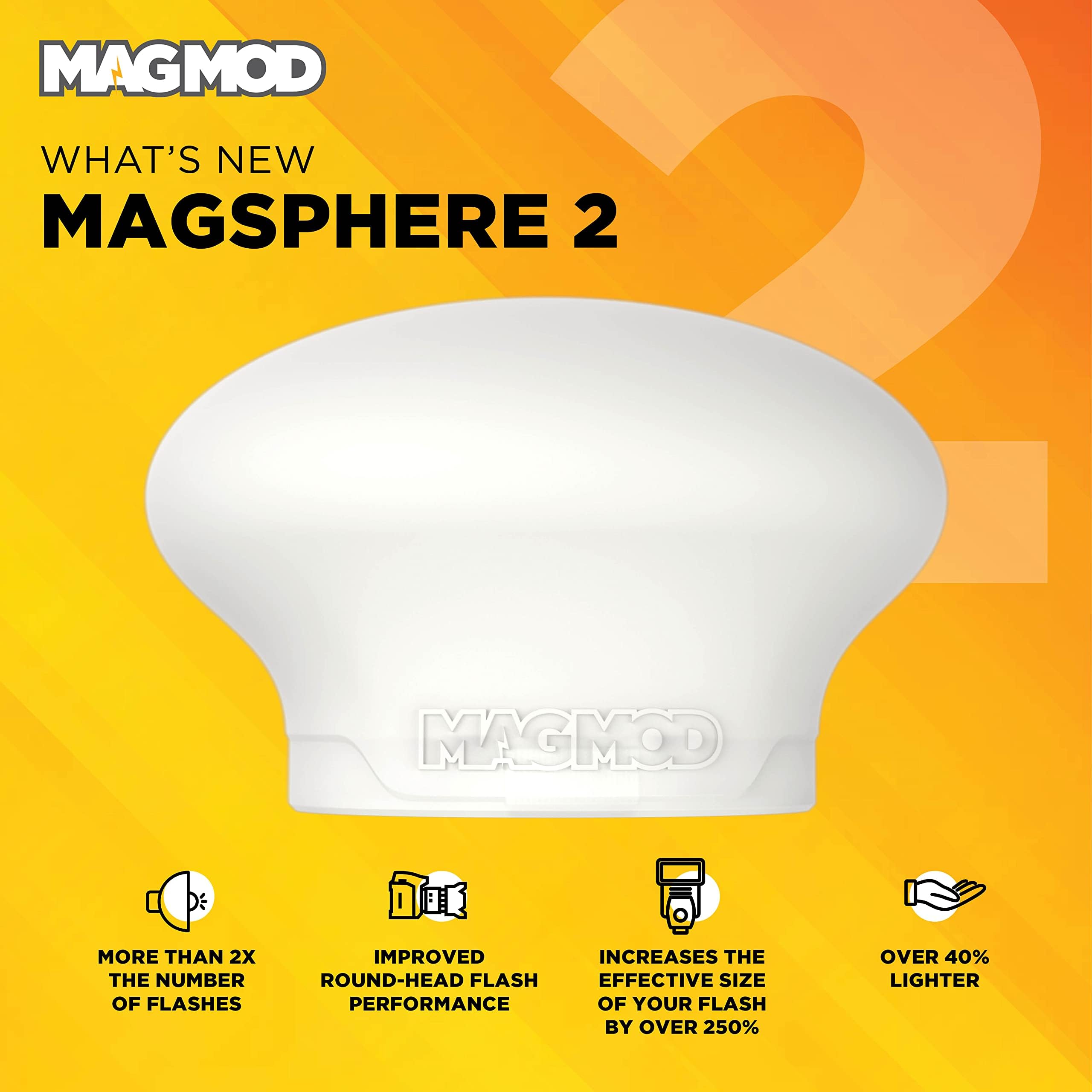 MagMod MagSphere 2 and MagGrip 2 | Camera Speedlight Flash Diffuser Bundle | Modular Camera Lighting Set | Magnetic Flash Diffuser | Photography Lighting Flash Modifier