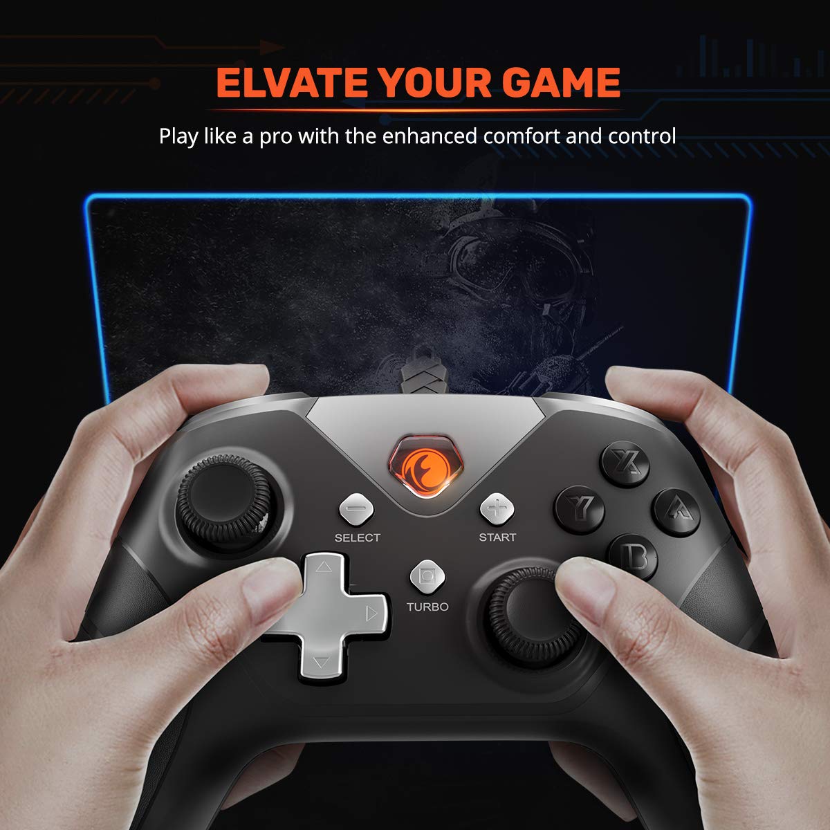 IFYOO XONE Wired PC Controller USB Gaming Gamepad Joystick For Computer & Laptop (Windows 10/8/7/XP, Steam) | Android | PS3 | Switch - [3.2M Detachable USB Cable]