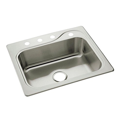 STERLING 11403-4-NA Southhaven 25-inch by 22-inch Top-mount Single Bowl Kitchen Sink Stainless Steel