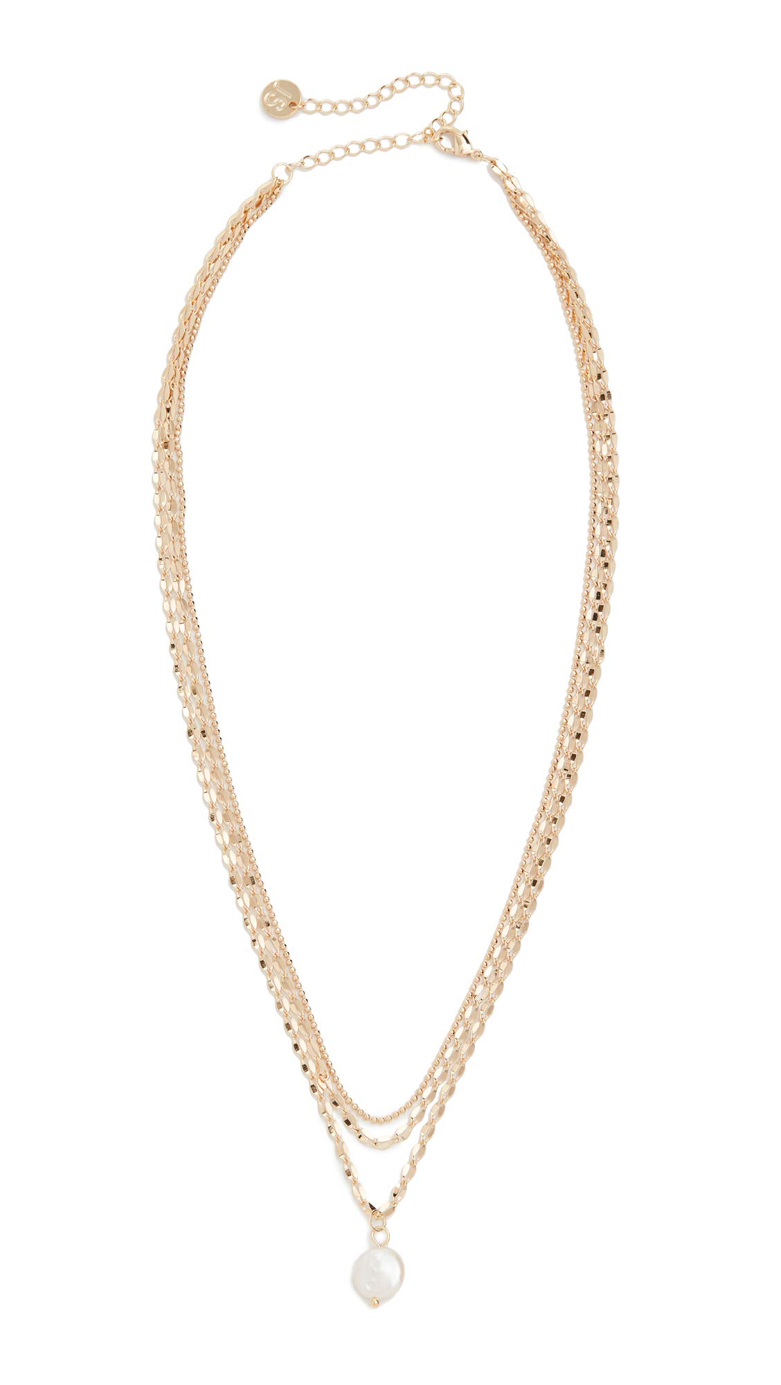 Jules Smith Women's Layered Freshwater Pearl Mop Necklace, Gold/Pearl, One Size