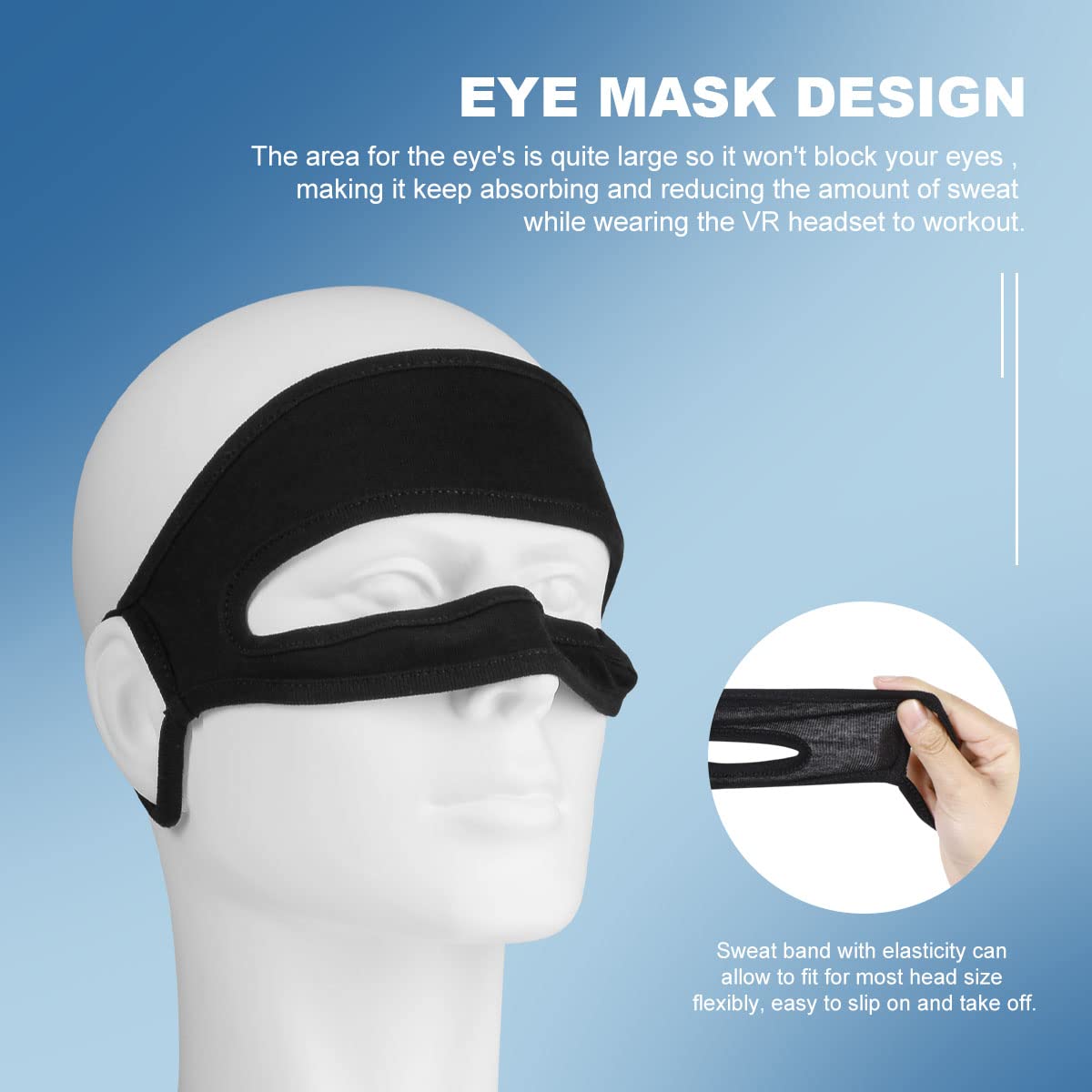 LANMU Sweat Guard, VR Face Cover Accessories (2PCS,Black)