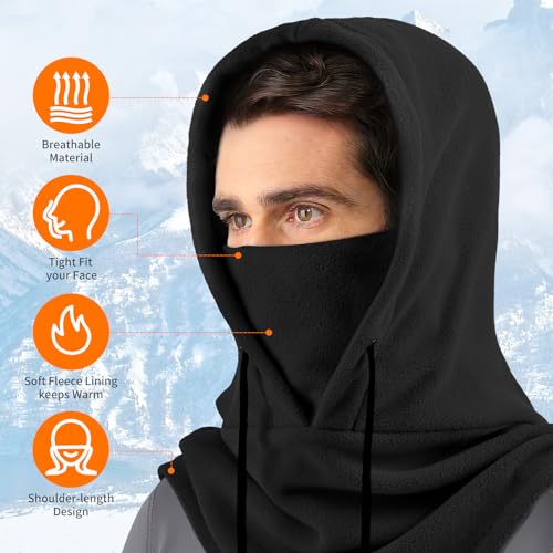 Joyoldelf Ski Mask for Men Women Balaclava Face Mask Full Face Mask Breathable Sports Mask- Black