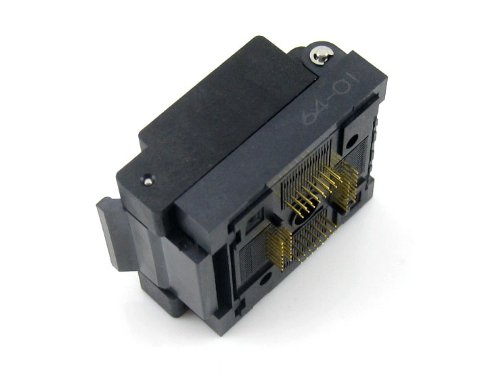 QFN64 Clamshell Programming Adapter Socket/Burning Socket/IC Test Socket QFN-64B-0.5-01, 64-Pin, 0.5mm Pitch, IC Test Burn-in Socket, Applied to QFN64, MLP64, MLF64 Packages.