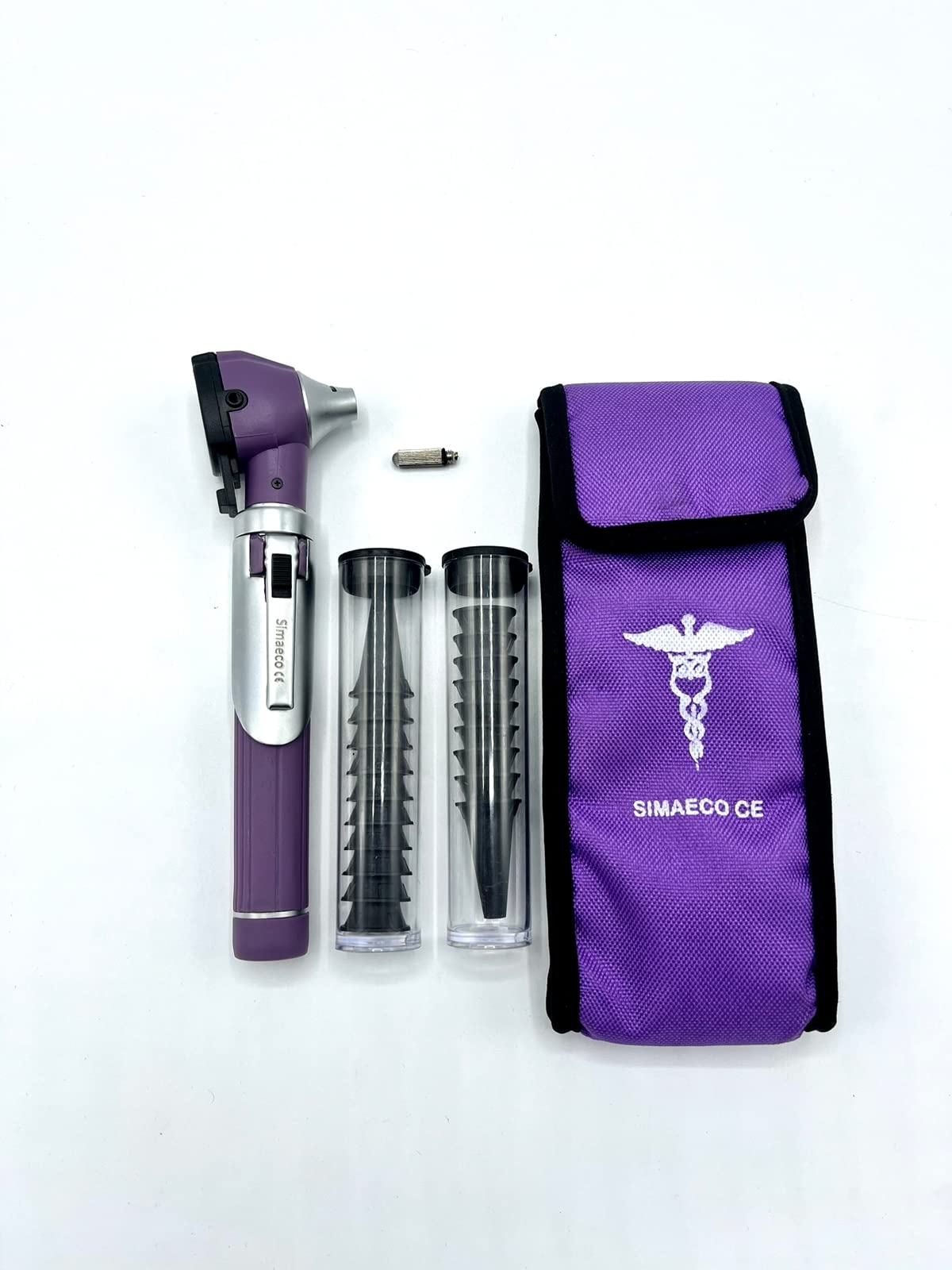 Simaeco LED Pocket Size Otoscope with Light – Versatile Ear Scope Otoscope, Ideal for Adults and Pediatrics, Includes 20 Disposable Specula Tips (Purple)