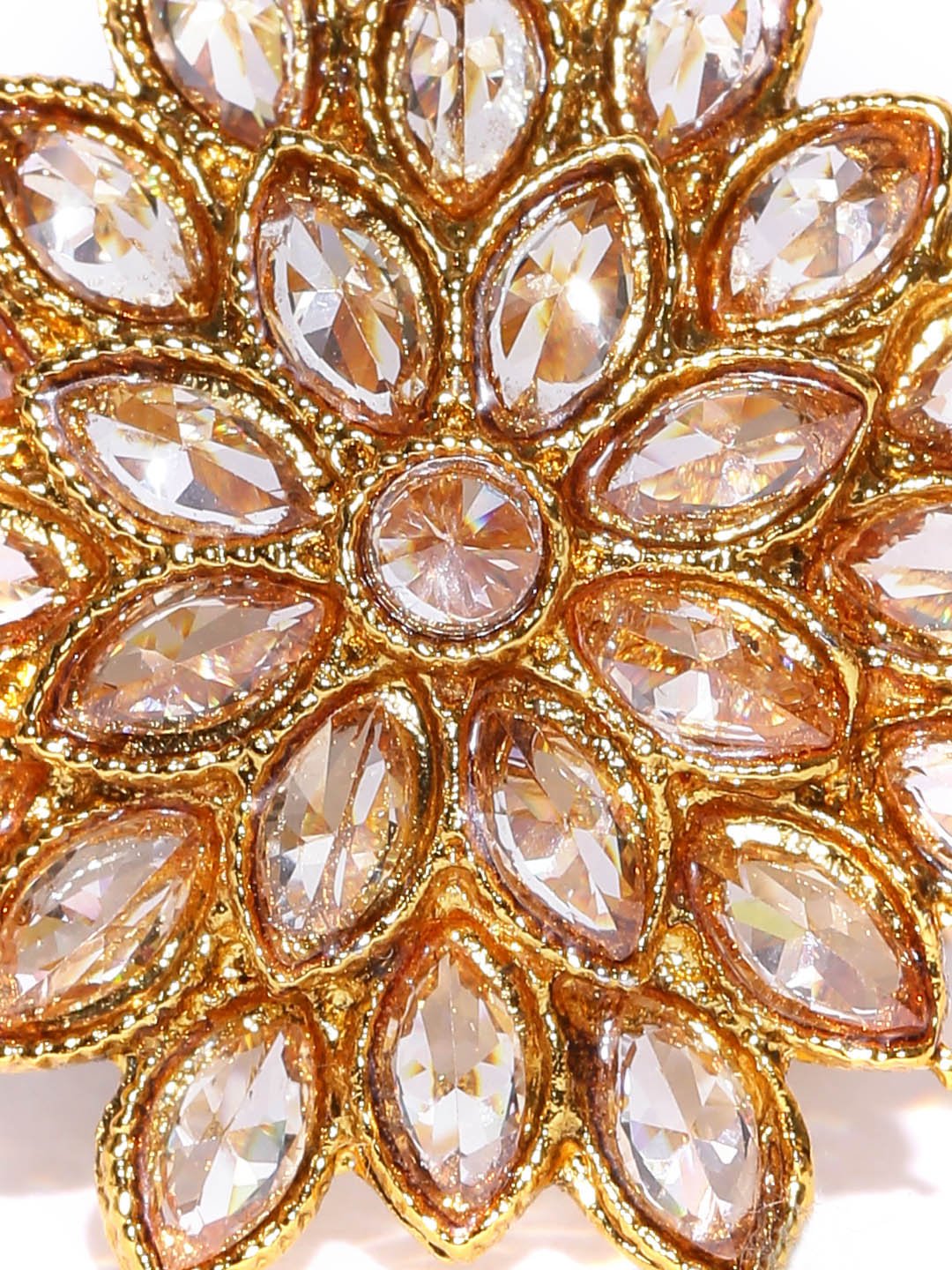 Joyria zircon Fashion Indian Bollywood Designer Gold Plated Openable Polki Rings