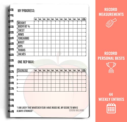Workout Planner for Daily Fitness Tracking & Goals Setting (A5 Size, 6” x 8”, Peachy Pink), Men & Women Personal Home & Gym Training Diary, Log Book Journal for Weight Loss by Workout Log Gym
