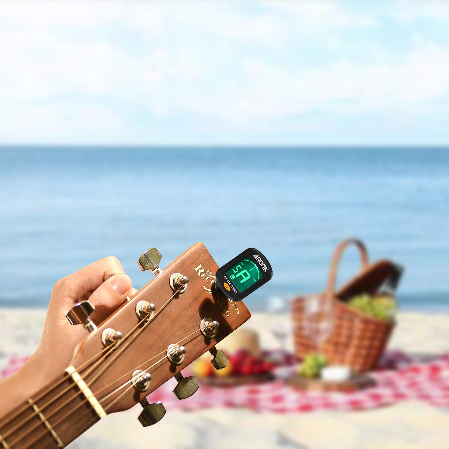 Meeland Guitar tuner 2 PACK, Clip On Tuner for Guitar/Bass/Violin/ukulele,Auto Power Off/One Button Operation/AT-01A/2 Set