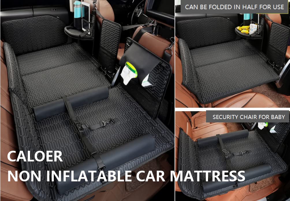 Non-Inflatable, Foldable Mattress for SUV Sleeping, Portable Seat Bed , Car Back Seat Extender for Dogs, Travel for Camping Truck, Black