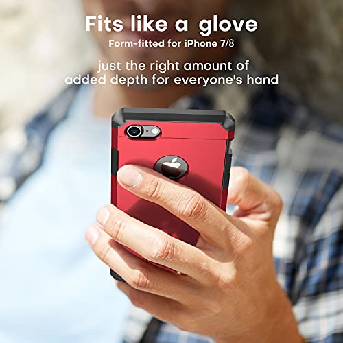 ImpactStrong for iPhone 7 Case/iPhone 8 Case, Heavy Duty Dual Layer Protection Cover (Red)