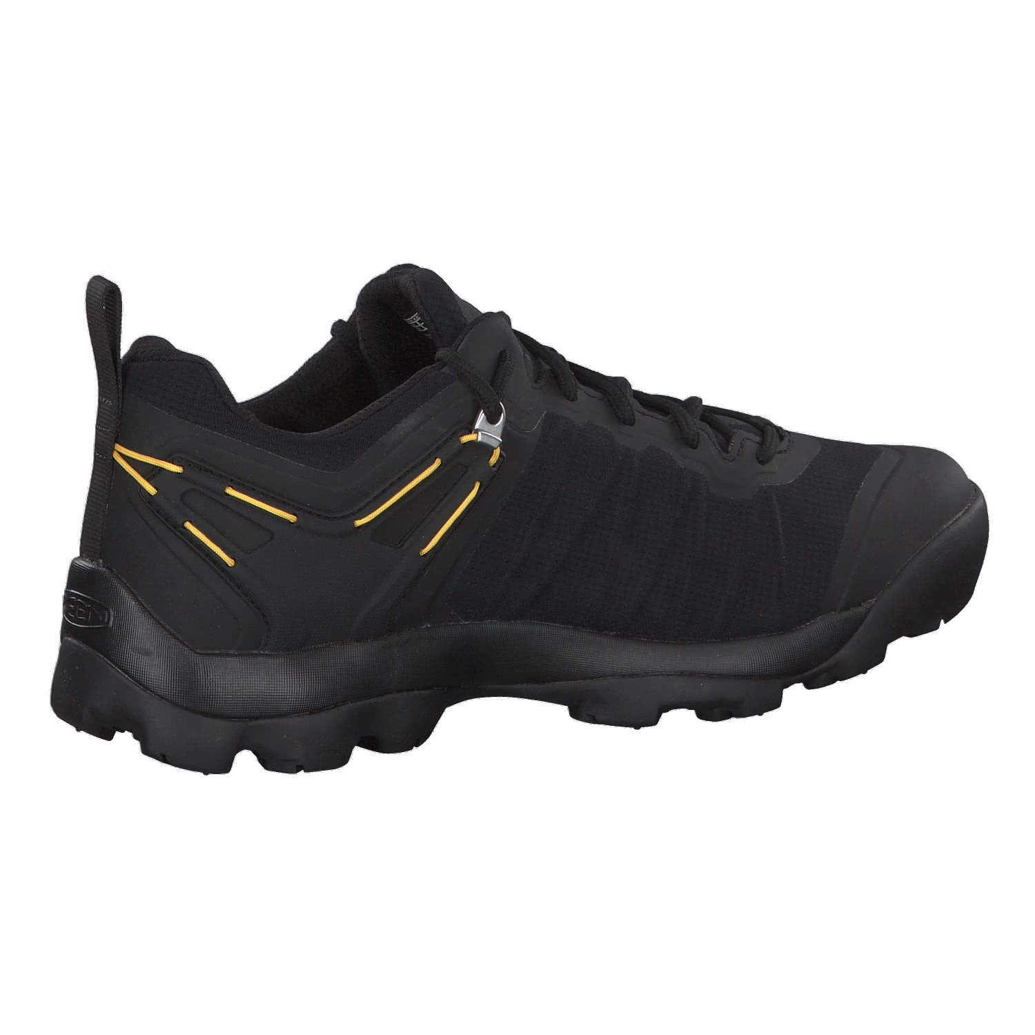 KEEN Men's Venture WP Hiking Boot, Black Yellow, 12
