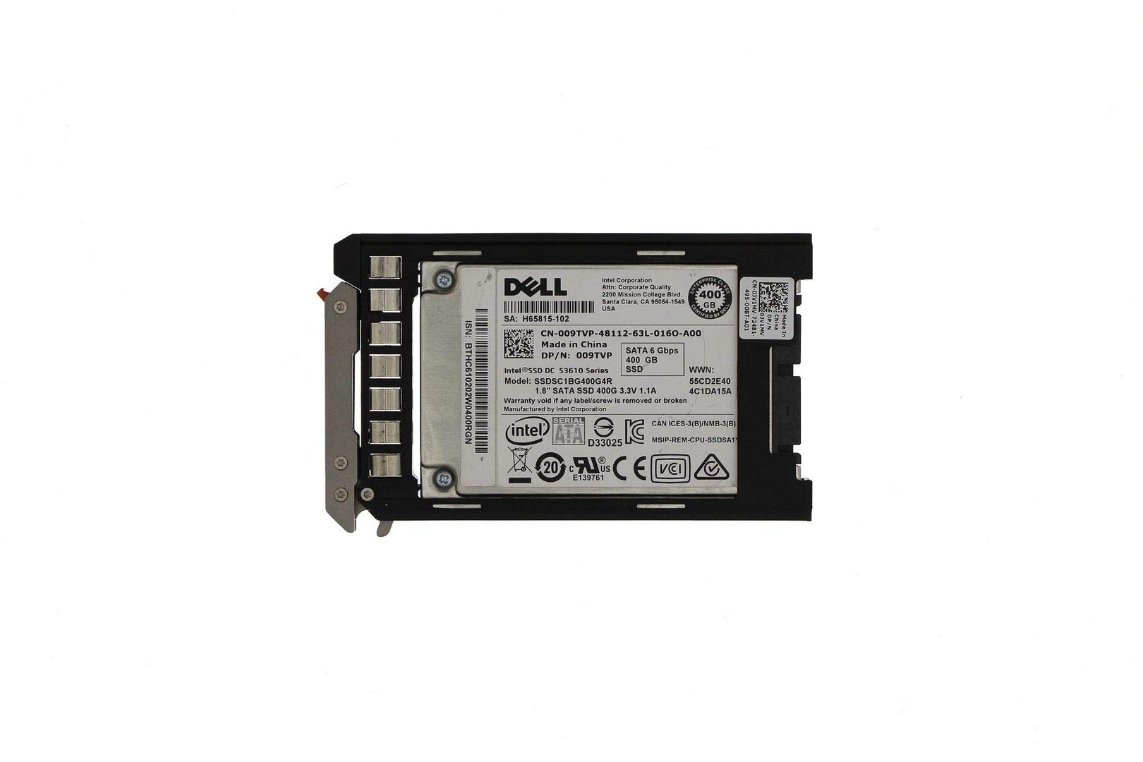 Intel 400GB SSD 1.8" 6Gb/s SATA Solid State Drive Model: SSDSC1BG400G4R DP/N: 09TVP