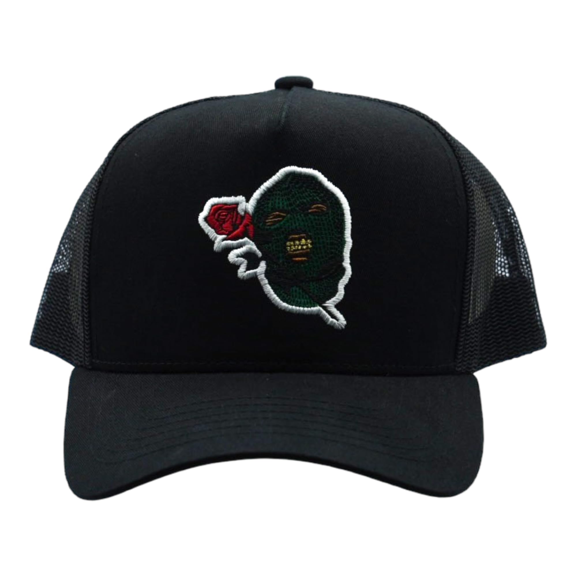 Muka Trucker Hats Women Men Streetwear Graphic Hats Smiley Face Trucker Hat Mesh Back Baseball Cap Adjustable Snapback Hat (Goat (Peach))