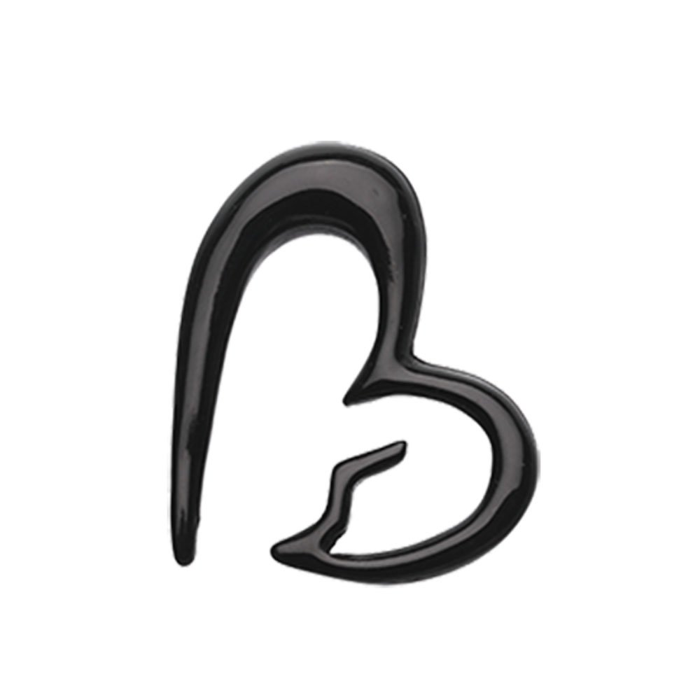 Inspiration Dezigns 2G Pair of Black Heart Breaker Acrylic Hanging Tapers